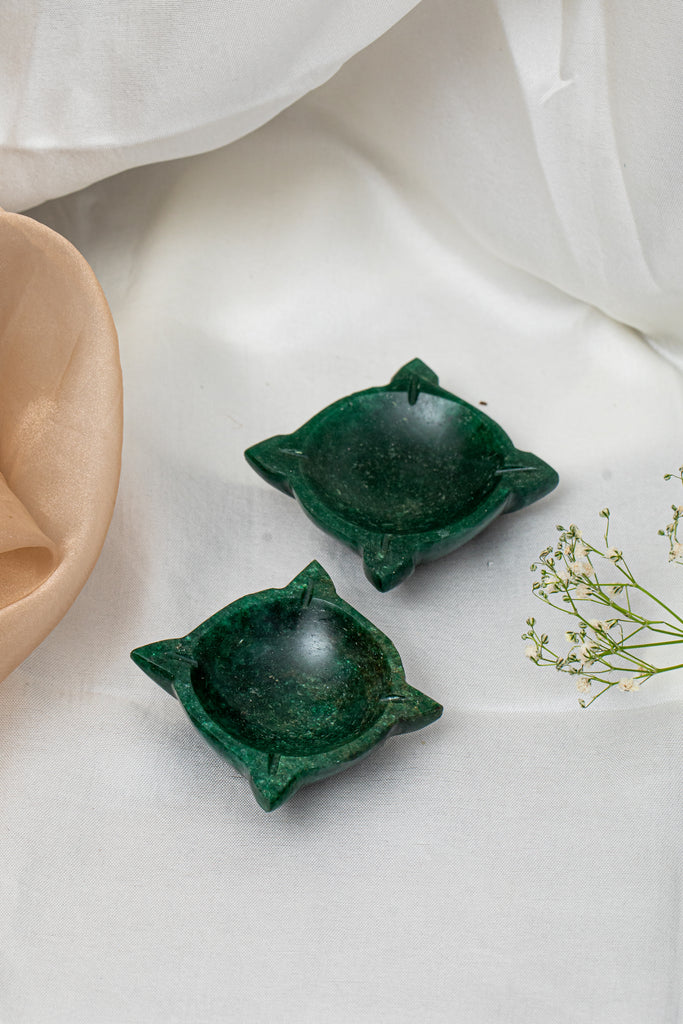 Shop Green Aventurine Four Sided Diya | Diyas | Gem Anatomy – GemAnatomy